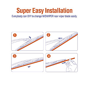 For Genuine Honda 76730-TRN-H01 CRV 2017-2021 Rear Windshield Wiper Blade Replacement, Exact Fit for CR-V 2017 2018 2019 2020 2021 Rear Wiper Arm, WOWIPER Car Wipers, 300mm - 12" + 12 inch (set of 2)