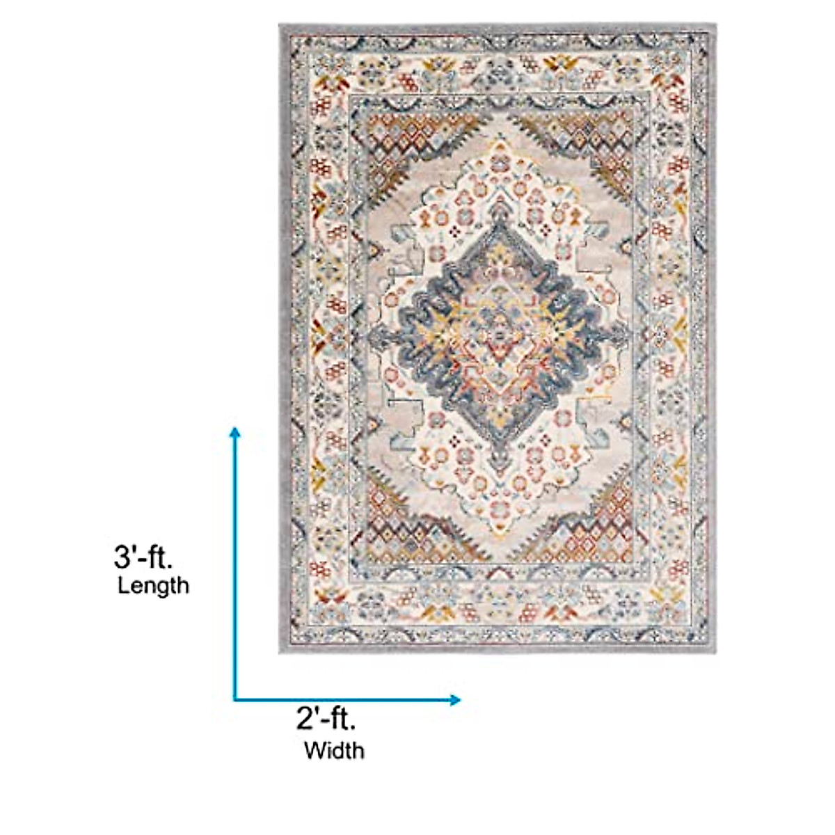 Artistic Weavers Anja Oriental Medallion Area Rug,2' x 3',Grey