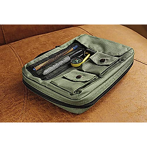 Compass Bible Cover, Zippered, with Handle, Nylon, Green, Medium