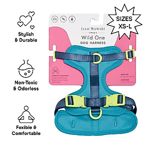 Wild One, Limited Edition, Designer Collection, Dog Harness, No-Pull Pet Harness with 3 Leash Clips, Adjustable Soft Padded Dog Vest, Comfortable, Stretchy, Medium, Blue