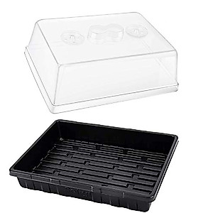 [Thick Plastic] 3-Set Strong Seed Starter Trays with 5" Humidity Domes for Seed Starting, Germination, Seedling Propagation & Plant Growing, Holds 144 Cells in Total