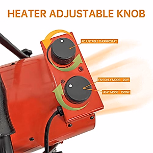 Electric Greenhouse Heater With Digital Thermostat Control, Portable Heater Fan For Green House, Grow Tent, Flower Room, Overheat Protection, Fast Heating, Spray Water Proof