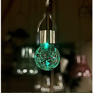 Set of 4 Solar Color Hanging Umbrella / Tree Metal Glass Lights