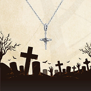 BABAMIA 925 Sterling Silver Cross Bead Charms for Bracelets and Necklaces Vintage Rose Cross Bracelet Charms for Women&Men Charms Jewelry