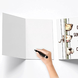 popmazing Cute Dog Birthday Cake Card for Woman Men, Happy Birthday Card from Dog, Birthday Cards Funny for Dog Lovers, Humor Dog Bady Greeting Card - 5 x 7 Inches