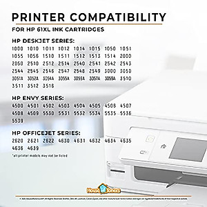 Houseoftoners Remanufactured Ink Cartridge Replacement for HP 61XL 61 XL for Hp Envy 4500 5530 5534 5535 Deskjet 1000 1056 1010 1510 1512 2540 3050 050A Officejet 2620 4630 (2 Black)