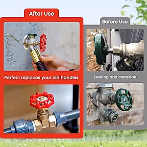 3 PCS Outside Faucet Hose Handles, Cast Iron Bibb Round Wheel Square Stem Hole Spigot Handle Replacement Parts for Outside Hose Bibb, Stopcocks, Valves, Wall Hydrants 15/64 in x 15/64 in (6mm x 6mm)