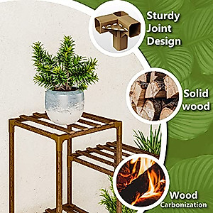 4 Sets of Package Plant Stands Combo Indoor Outdoor Plants Stands for Living Room Balcony Garden