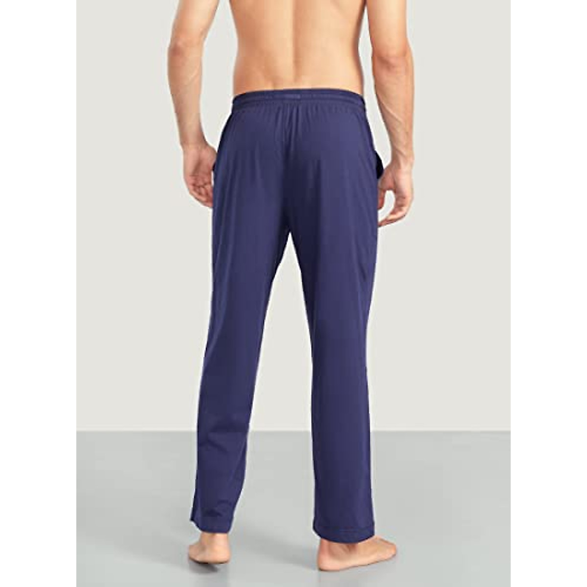 DAVID ARCHY Men's Soft Cotton Pajama Bottom Comfy Knit Pajama Long John Lounge Sleep Pants for Men 2 Pack (XL, Black/Navy Blue)