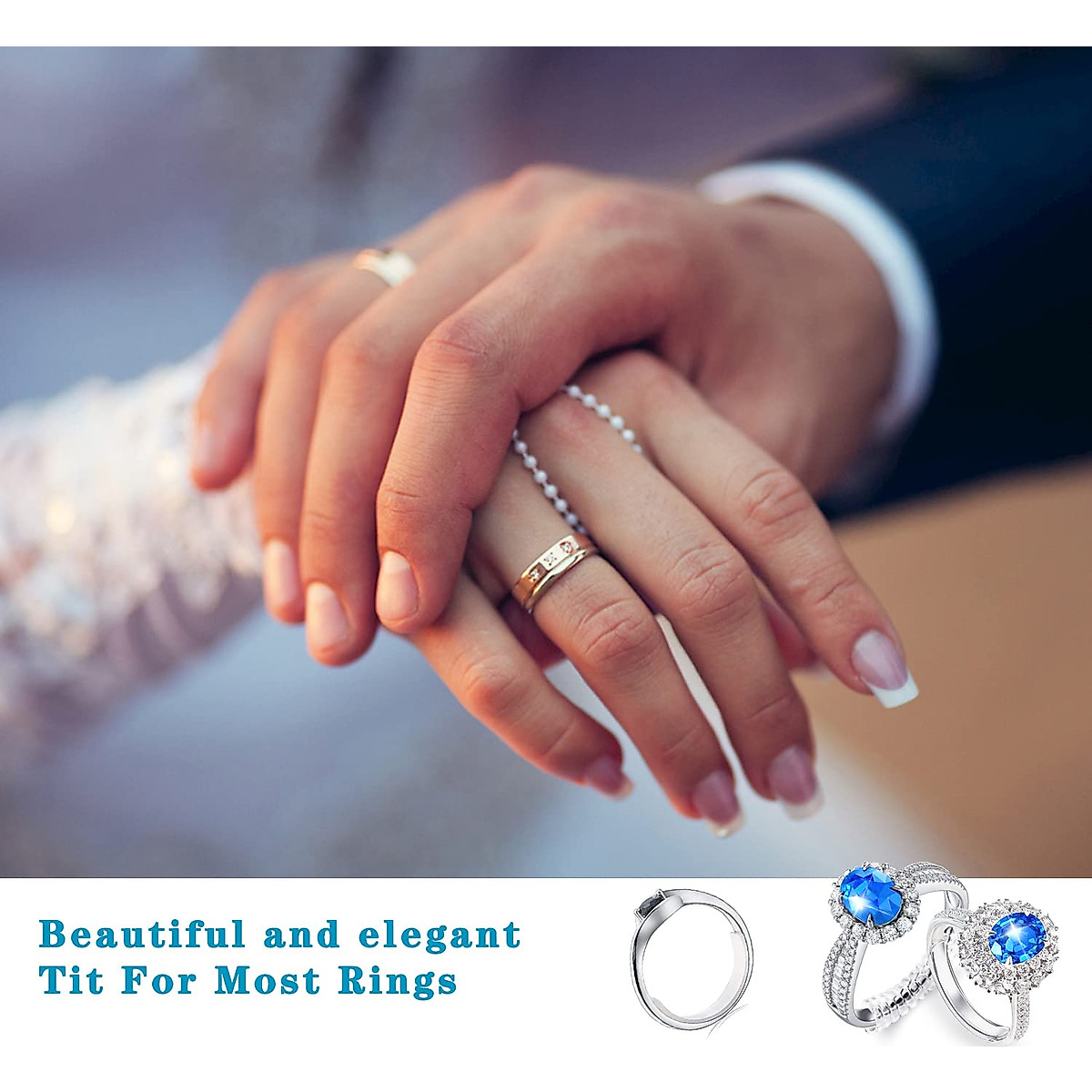 70 Pcs Ring Size Adjuster for Loose Rings with Ring Size Measuring Tool for Ring Adjuster, Plug-in Invisible Ring Spiral Silicone Tightener with Women and Men Any Rings Size