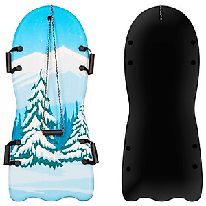 Elevon Premium Foam Snow Sled with Tow Rope and Handles for Kids and Adults, Blue