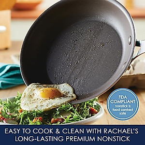 Rachael Ray Cook + Create Hard Anodized Nonstick Frying Pan/Skillet, 10 Inch - Black