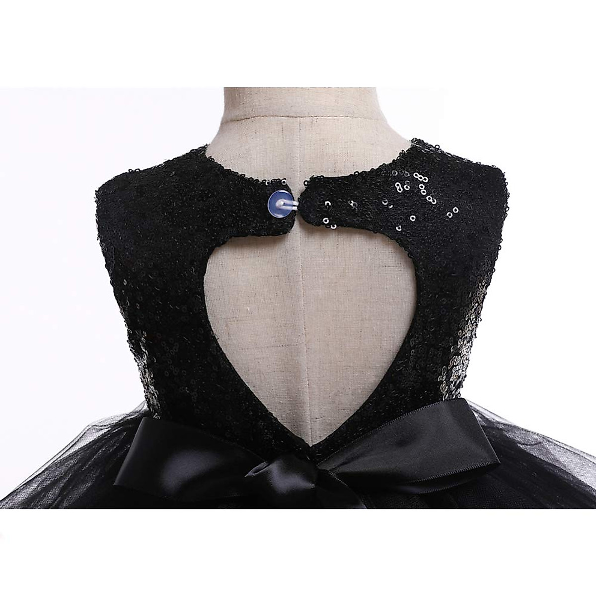 XIPAI Toddler Black Dress Girl Tutu Sequin Birthday Wedding Party Dresses 4T 5T