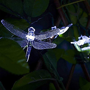 21ft 30LED Dragonfly Solar Powered String Lights, Outdoor Solar Fairy Lights Solar Waterproof Decoration Light for Home, Garden, Patio, Christmas Tree, Flower, Lawn, Festival