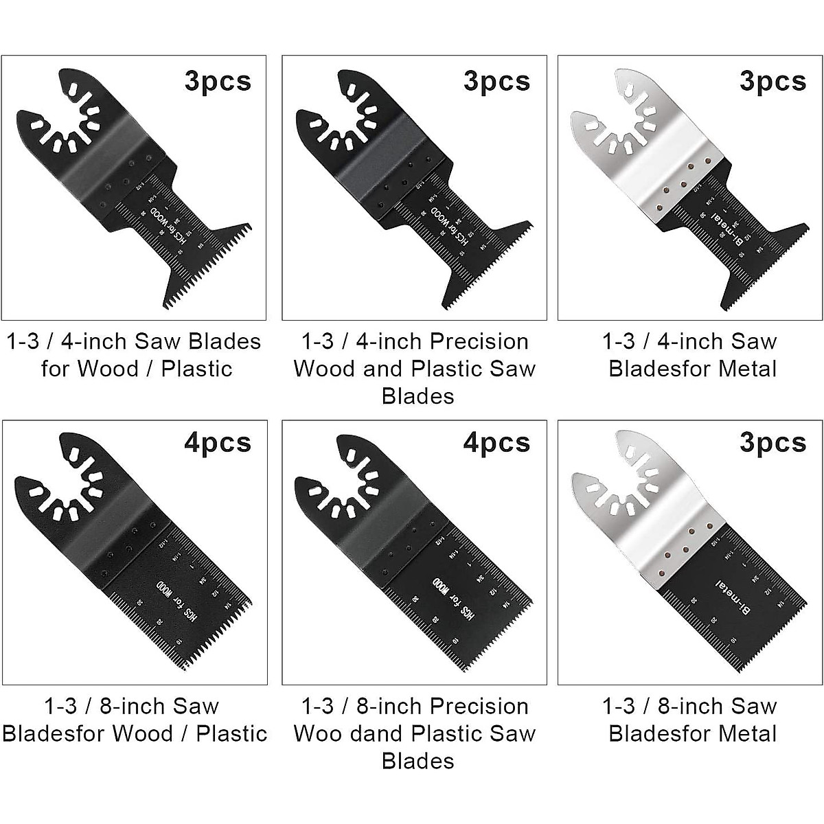 20 PCS Oscillating Saw Blades,Metal Wood Oscillating Multitool Quick Release Saw Blades Compatible with Dewalt Porter Cable Black & Decker Bosch Craftsman Ridgid Ryobi Makita Milwaukee Rockwell