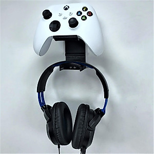 3D Cabin Product Compatible With Xbox Controller Wall Mount & Headphone Holder Hanger Bracket For Xbox Series X/Series S/One/One S/One X Remote Black
