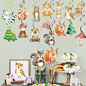 Woodland Party Decorations 20pcs Woodland Animals Hanging Swirls Forest Animals Foil Ceiling Decorations for Woodland Theme Birthday Party Baby Shower Supplies