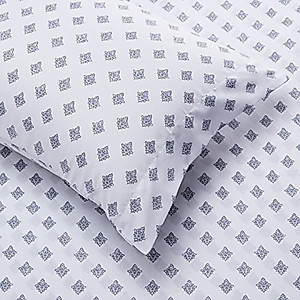 Amazon Basics Ultra-Soft Lightweight Reversible Microfiber Comforter Bed-in-a-Bag, 7-Piece Set, Full/Queen, Gray Medallion