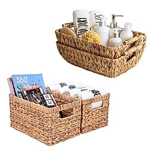 StorageWorks Water Hyacinth Storage Baskets Set