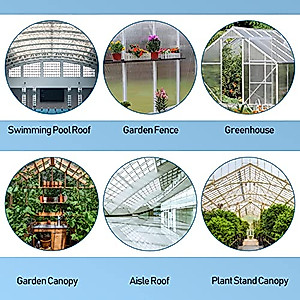 (Pack of 6) 24" x 48" 8mm Clear Twin Wall Polycarbonate Panels, Cold-Flexible, Clear, Strong Impact and Shatterproof - All-Weather Outdoor Garden and Greenhouse Covering…