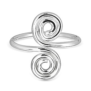 WithLoveSilver Sterling Silver Swirls Wire Adjustable Toe Ring