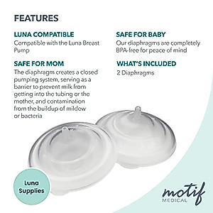 Motif Medical, Set of 2 Luna Diaphragms, Replacement Parts for Luna Breast Pump
