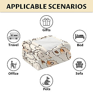 Sheep Throw Blanket - Soft, Fuzzy & Warm - 40x50 Inches Small Blanket for Couch, Sofa - White Cute Throw Gift for Boys, Girls