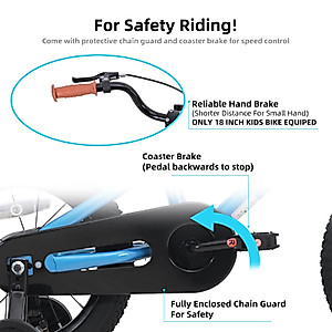 JOYSTAR 14 Inch Kids Bike for 3 4 5 Years Boys Girls Gifts Children Bicycle with Training Wheels Coater Brake BMX Style Blue