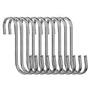 Gocomcom Honbay 10 Pcs Stainless Steel S Hooks Kitchen Cooking Utensils Spoon Pan Pot Hanging Hooks Hangers