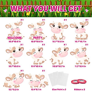 HANPLK Pink Cow Print Birthday Party Decorations, Farm Animal Pink Cow Print Party Supplies for Indoor Home, Outdoor Banner Porch Sign