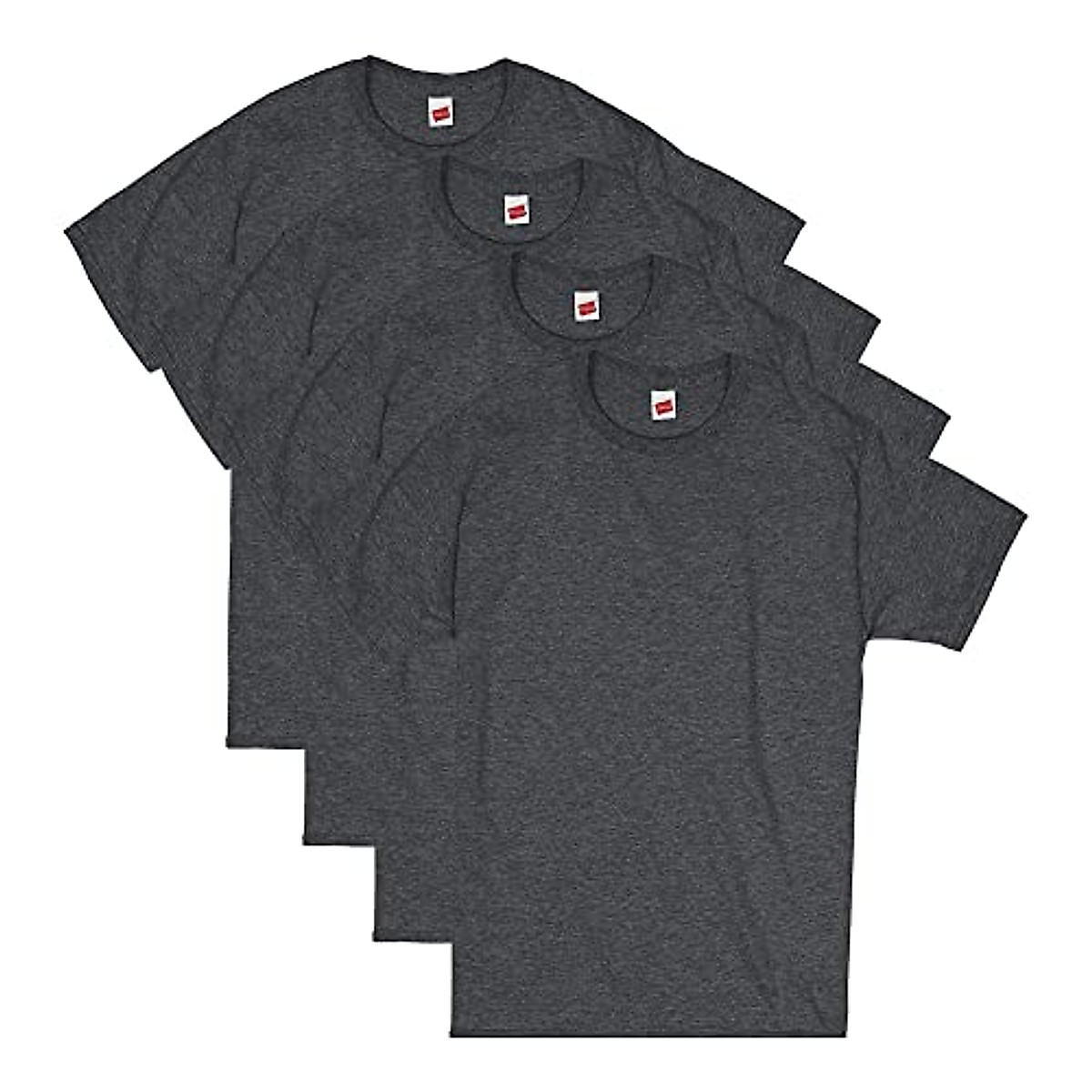 Hanes Men's Essentials Short Sleeve T-shirt Value Pack (4-pack),charcoal heather,X LARGE