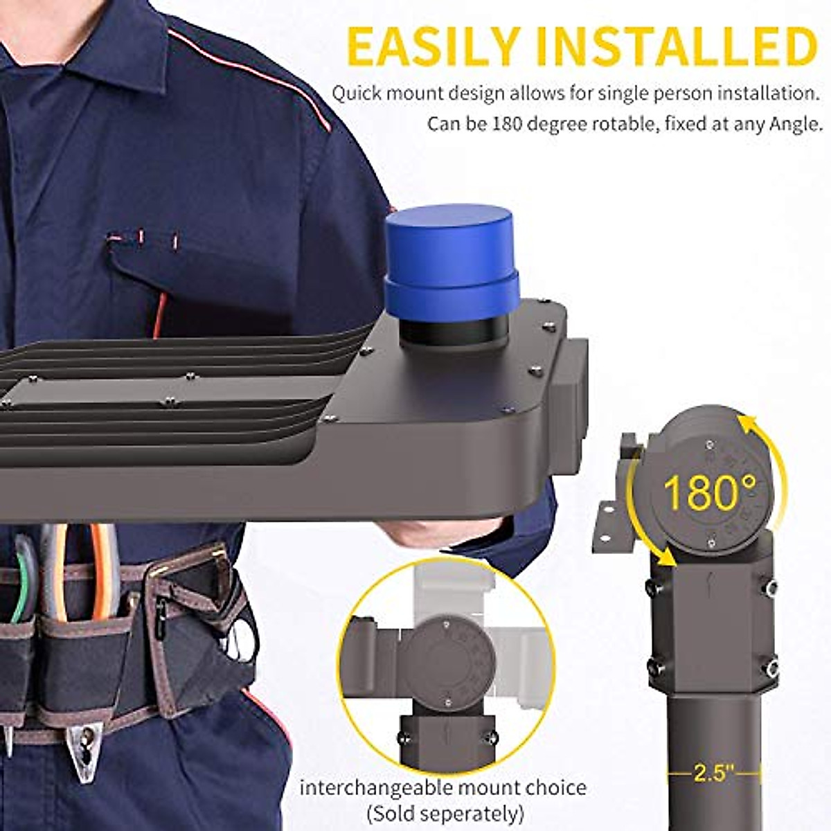 OAYATACO 200W Led Parking Lot Lighting LED Parking Lot Lights, Dusk to Dawn Photocell LED Street Lights 5000K Shoebox Pole Lights- Waterproof IP66 26000LM Super Bright Commercial Area Road Lighting