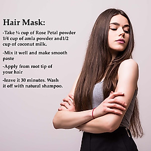 Rose petal powder by mi nature | 227 g (8 oz) (0.5 lb) | 100% Natural and Pure | Skin care | Chemical free | No added colours, no preservatives