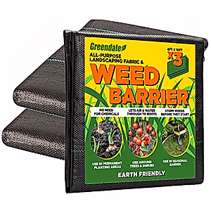 Greendale - 3 Pack of 4ft x 10ft (Total of 120 Sq Ft) - Heavy Duty (5.4oz) - Premium Quality Landscape Weed Barrier Fabric - Perfect for Gardens, Landscaping, Ground Cover and Box Liners