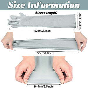 Tisancy 4 Pairs Women UV Long Sun Protection Gloves Breathable Driving Gloves Non Slip Full Finger Touchscreen Block Gloves for Summer Outdoor Sports Supplies