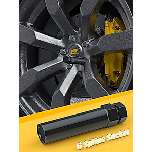 MIKKUPPA 2pcs 6 Point Spline Lug Nuts Socket Key Tool - for 17.6mm Inner Diameter - Compatible with 17mm Replacement Spline Socket