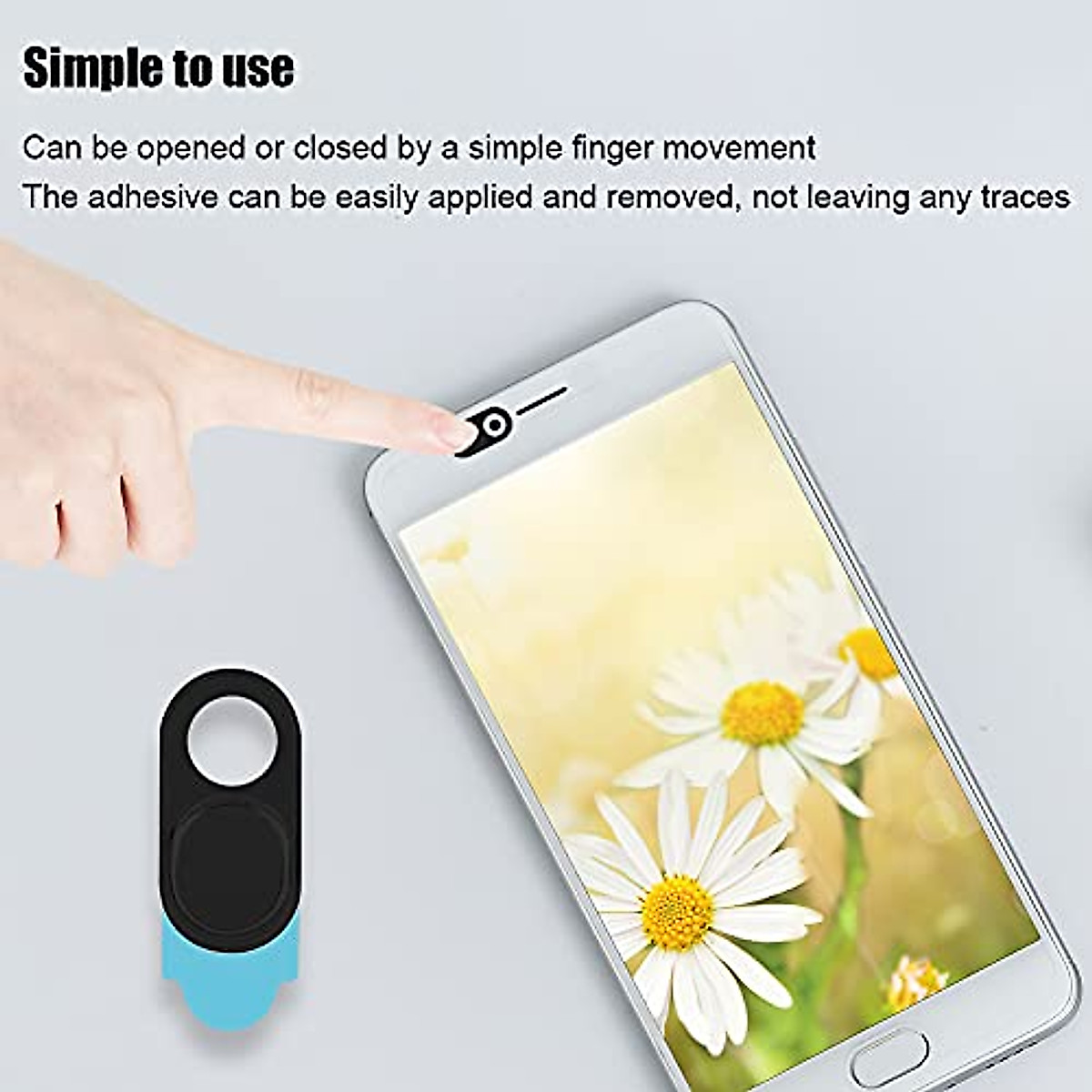 SALUTUY Lens, Wide Compatibility Metal Material Webcam Cover Sticker Laptop Camera Cover for Protecting Your Digital Life for Laptops for Desktops(Black)