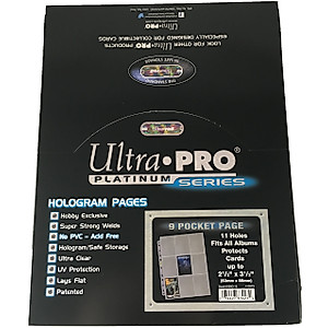 Ultra Pro 25 Platinum Storage Pages: Baseball & Other Sports Trading Cards Collecting Pages (Platinum Series 9-Pocket Pages), Clear