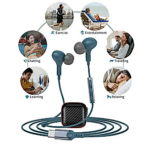 APETOO USB C Headphones for Samsung S24 Ultra S23 S22 S21 FE Plus A35,iPhone 15 Plus 16 Pro,iPad 10,Magnetic Wired Earbuds Noise Canceling in-Ear Type C Earphone Mic Volume Control for Pixel,OnePlus