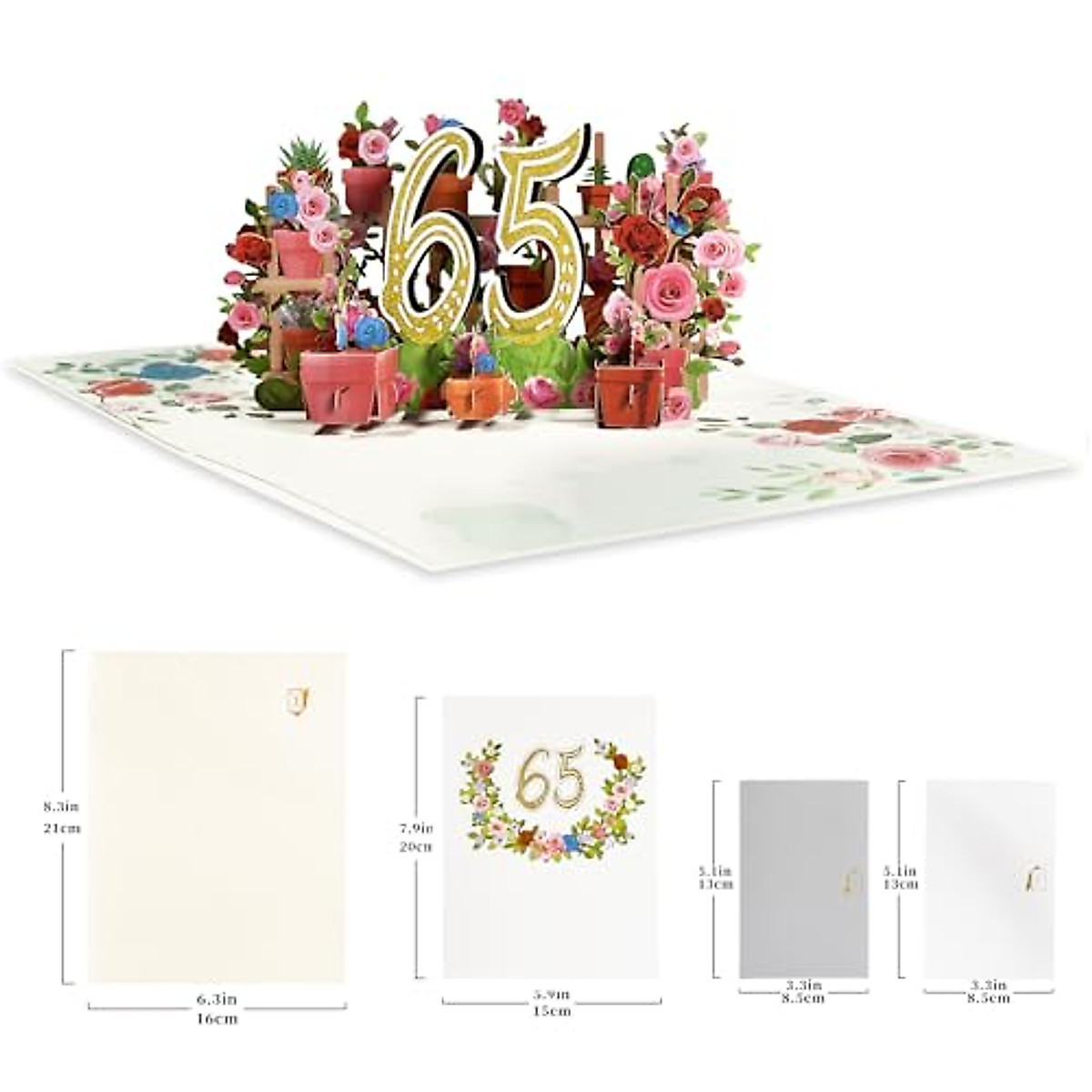GREETING ART Happy 65th Birthday Pop Up Card,65th Bday Anniversary Card for Him Her,65th Birthday Card, 65th Birthday Gifts for Women Men,Birthday Cards for 65 Year Old Mom Dad