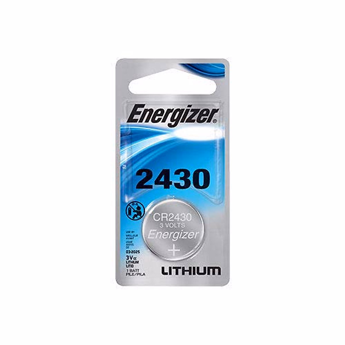 Energizer CR2430 3v Lithium Coin Cell - Retail Blister Pack of 1