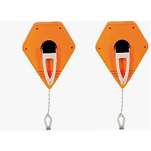 Zimpty 2PCS Keson P100 Octoganal Chalk Line Reel, 1.5mm String, 2-4-Ounce Capacity, 100-Foot (2)