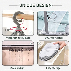 WEISGJA 3 Tier Folding Mesh Clothes Drying Rack, Stackable Sweater Drying Rack with Internal Fixation, Portable Hanging Laundry Rack for T-Shirt,Swimsuit,Sweater,Delicates (1 Pack)