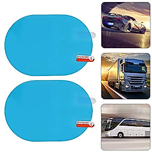Rearview Mirror Rain Film, 100x145mm Oval Blue Car Rearview Mirror Rain Protective Film Anti-Fog Rainproof Sticker