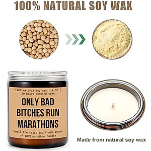 Only Bad Bitches Run Marathons Candle - Gift for Marathon Runner - Marathon Gift Candle - Marathon Girl Gift - Gift for Him Her