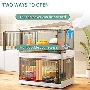 Luseba Storage Bins with Lids - Collapsible Plastic Storage