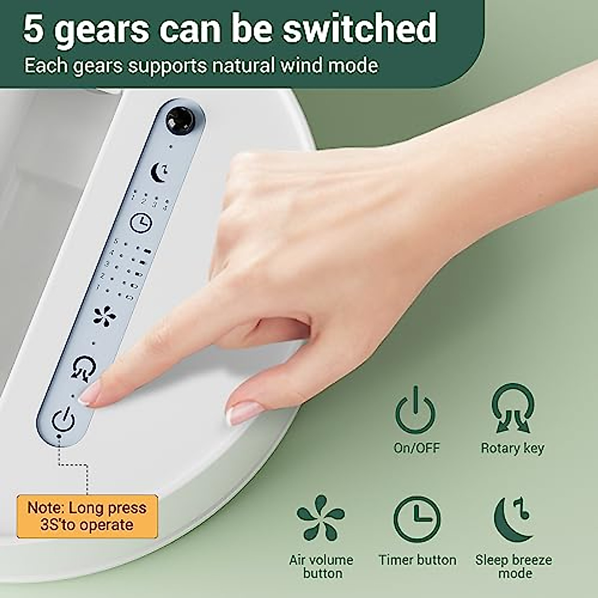 Marchpower Foldable Travel Fan, 10" Recharger 7200mAh Battery Operated Portable Osciallating Pedestal Fan with Remote Control, Quiet 5-Speed Foldaway Collapsible Telescopic Fan for Home Picnic Camping