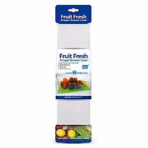 Grand Fusion Fresh Fruits Refrigerator Drawer Liner, BPA-Free Fridge Liners, Keep Your Produce Fresh and Juicy, Easy-to-Clean, Clear, Pack of 2