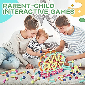 Boys Girls Toys Age 4-5,Little Boy Girl Toys Magnetic Blocks Sticks Tiles Construction Building, Learning Education Stem Preschool Toddler Kids Toys for 3+ Year Old, Montessori Toys for Toddlers Gifts