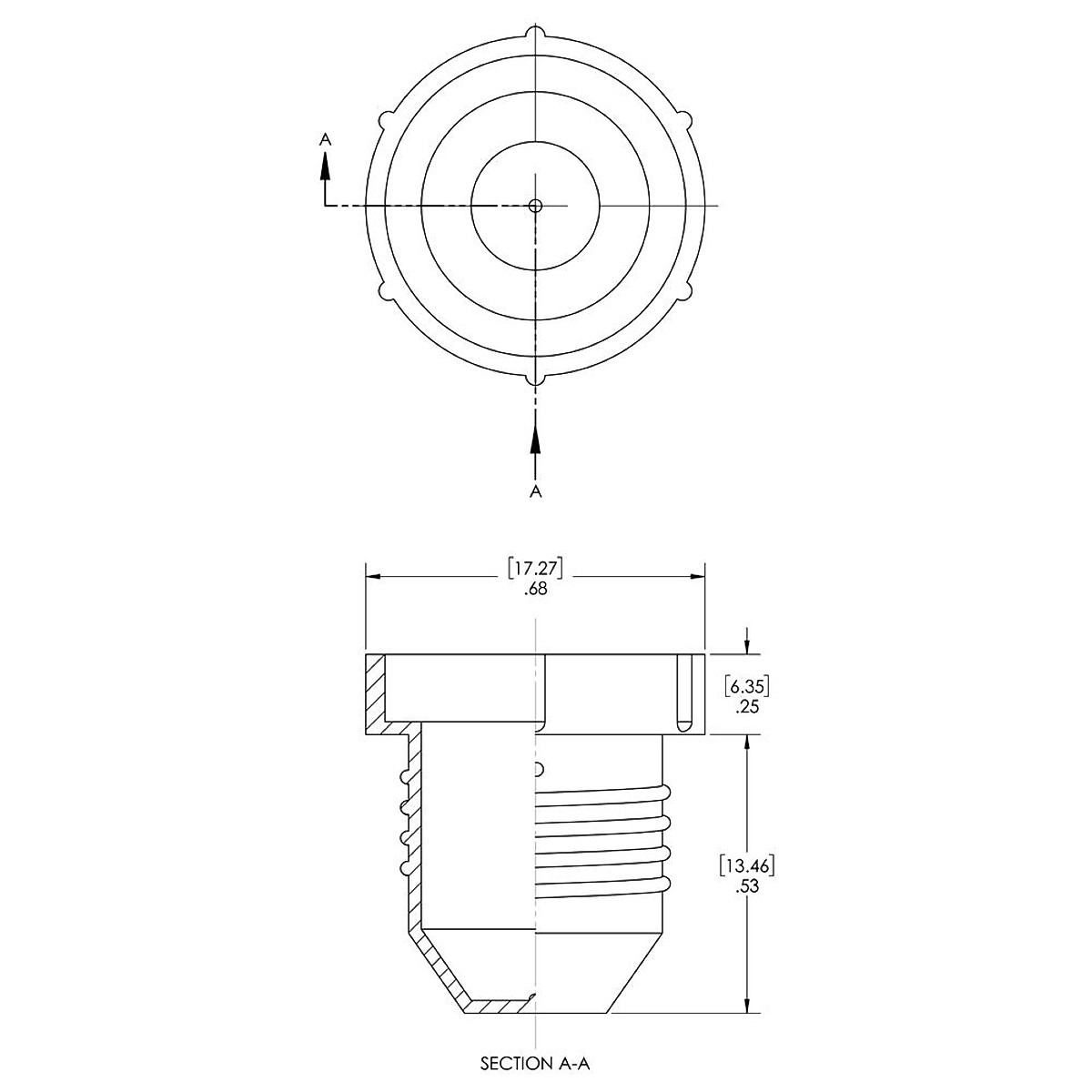 Caplugs Plastic Threaded Plug for Flared JIC Fittings. PD-50, PE-HD, to Plug Thread Size 1/2-20", Red (Pack of 200)